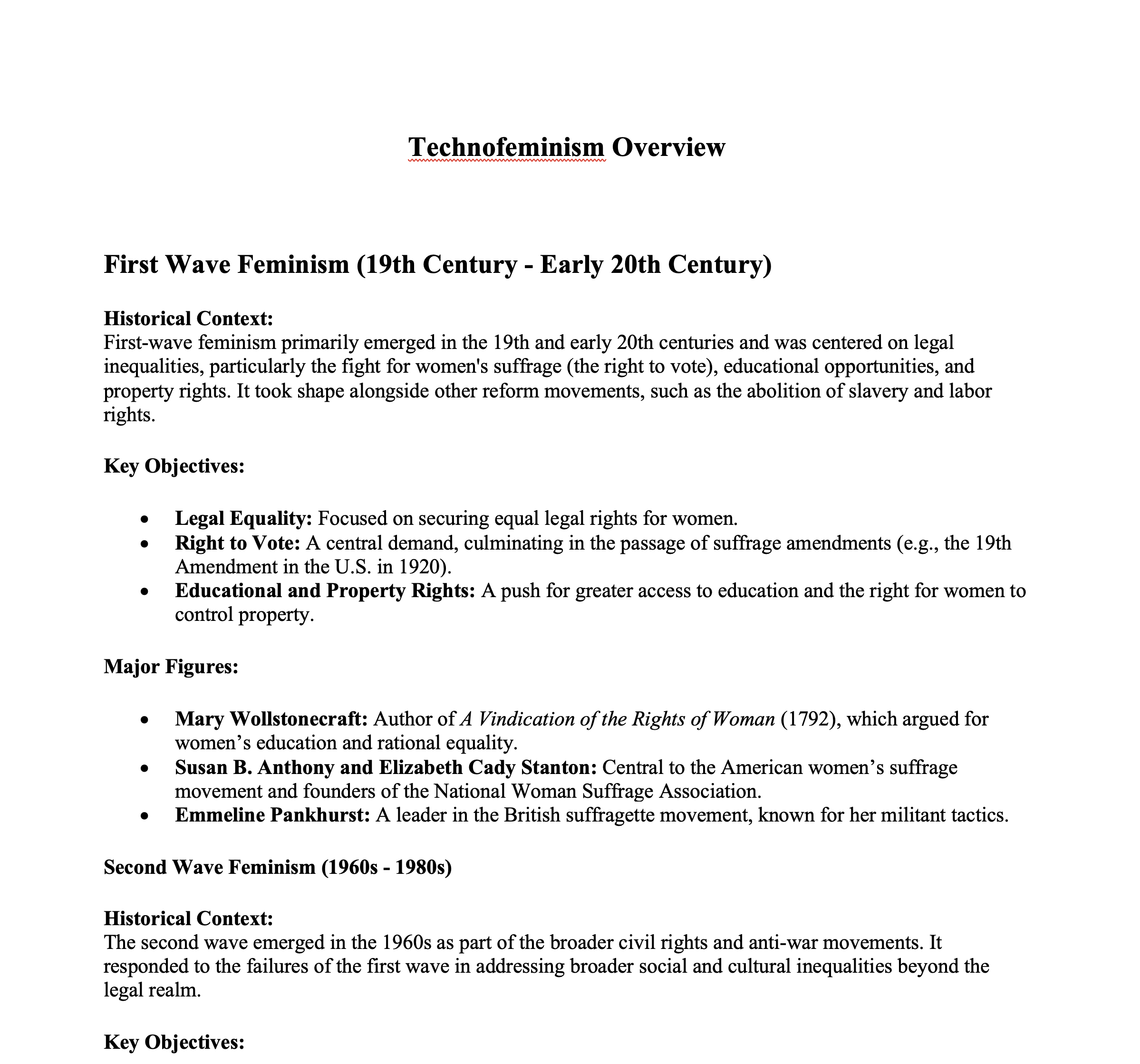 Technofeminism Overview - Dr. David Patrick Harry, PhD