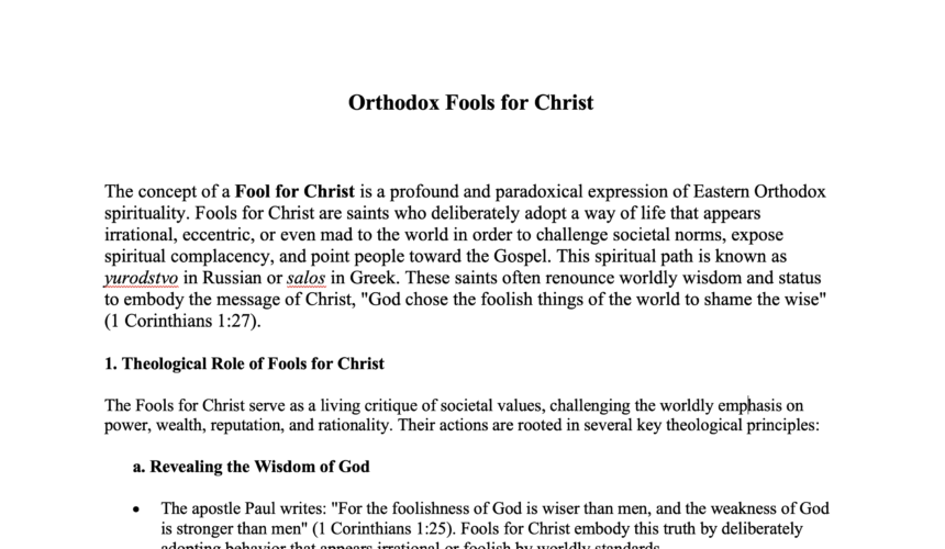 Orthodox Fools for Christ - Dr. David Patrick Harry, PhD